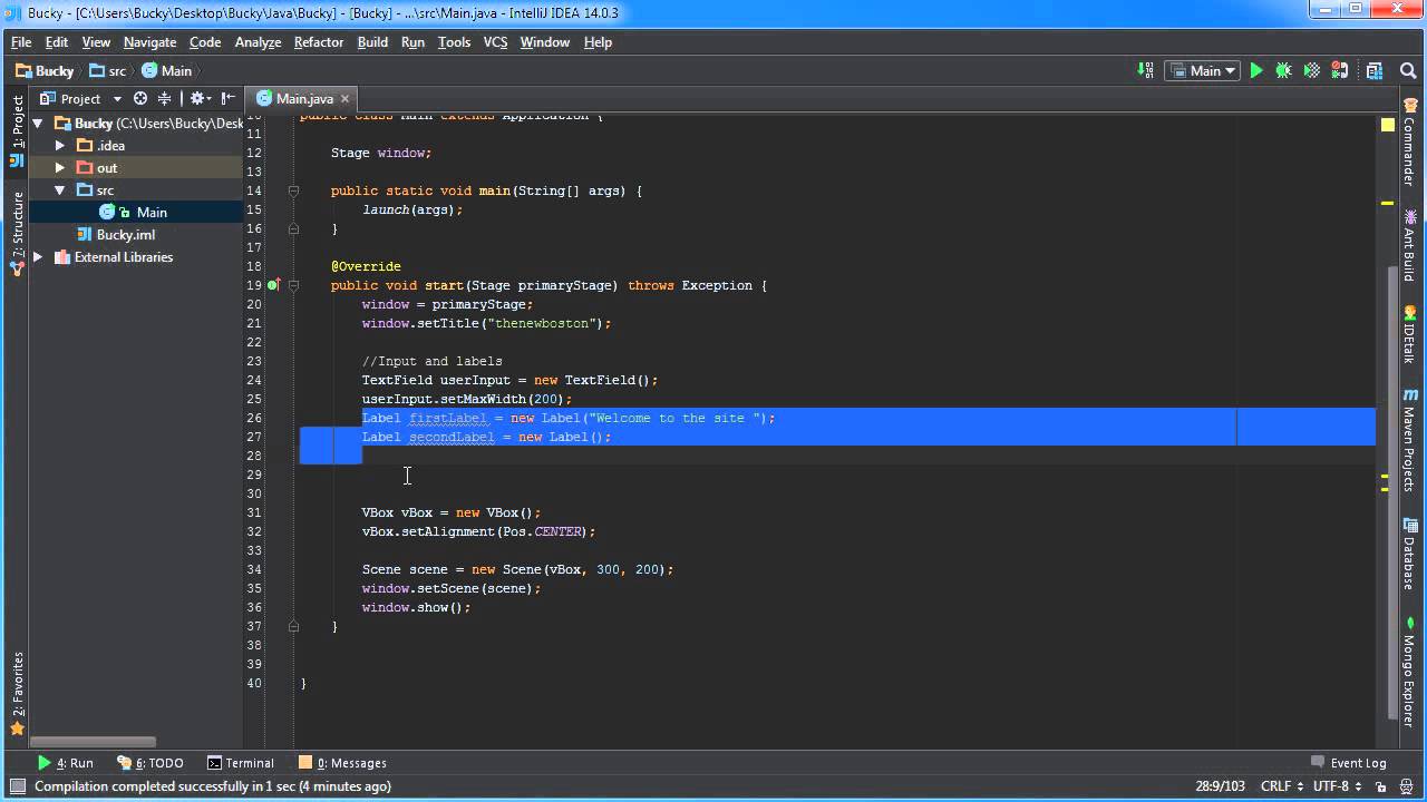 JavaFX Java GUI Tutorial - 30 - Binding Properties Example