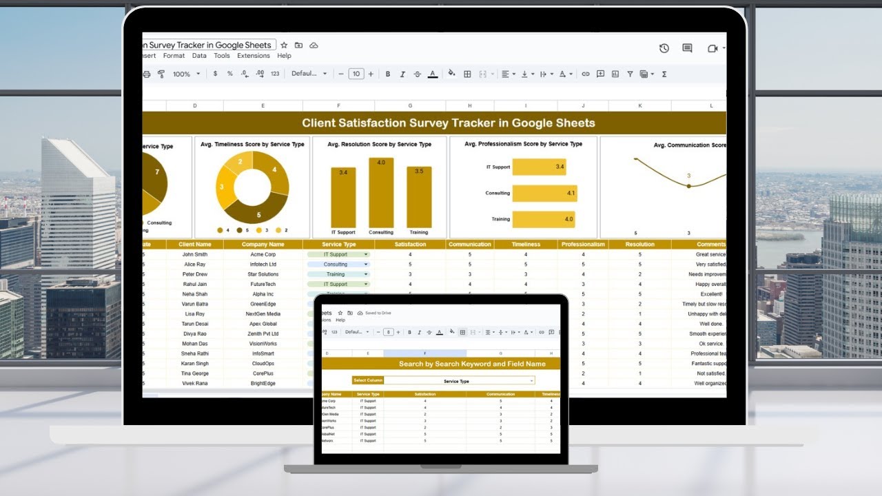 Client Satisfaction Survey Tracker in Google Sheets
