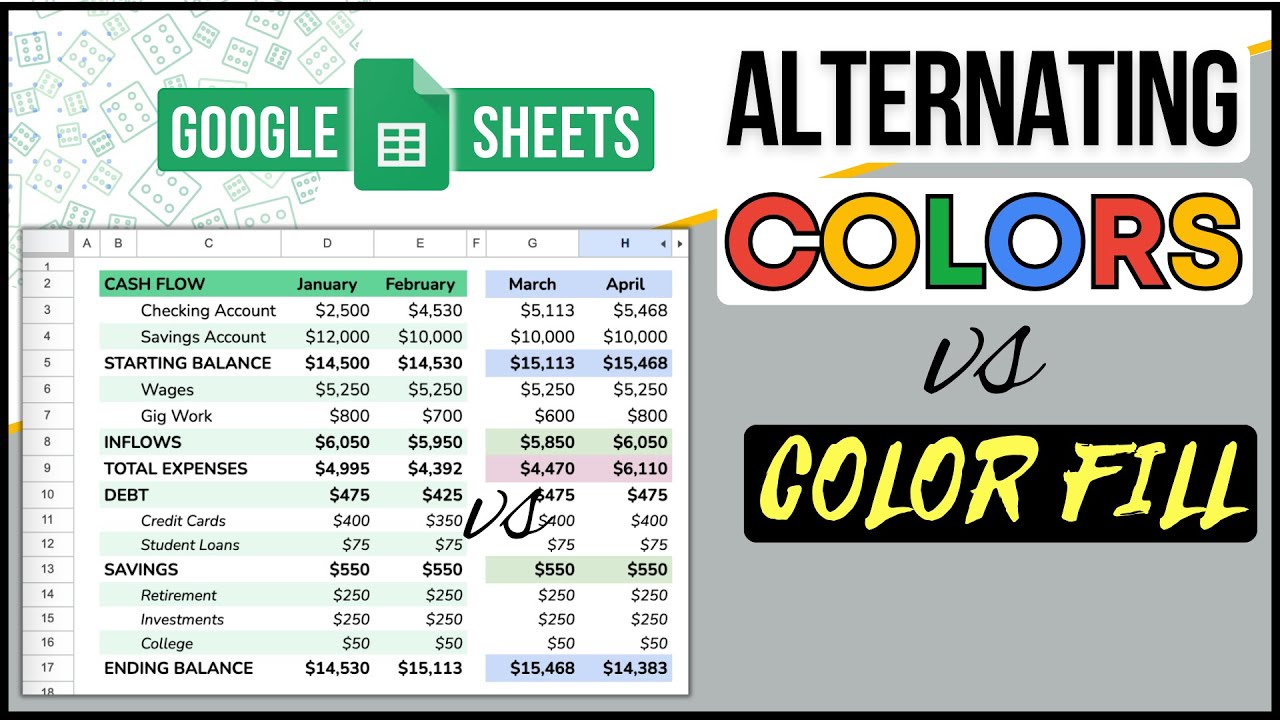 Alternating Row Colors in Google Sheets