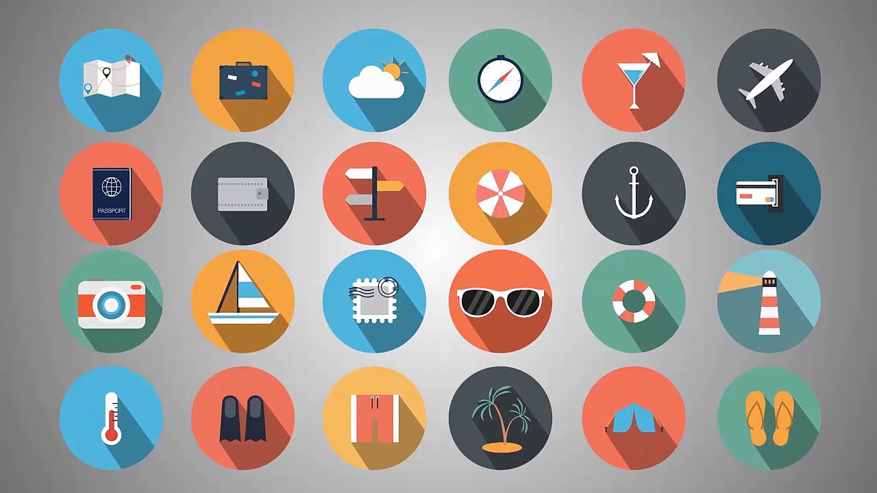 Travel Flat Icons | After Effects template