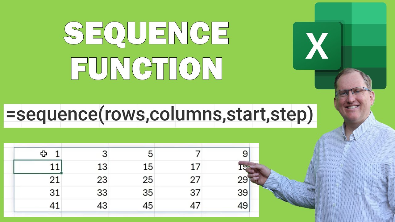 Excel Sequence Function for generating sequences of numbers
