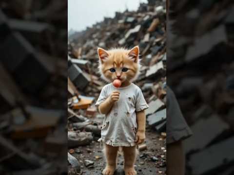 Poor Cat 🐈 is very Hardworking #cat #animals #funny #cute #ai #aicats #animalstories #shorts