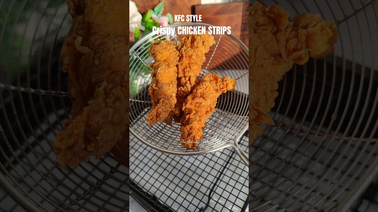 KFC Style Chicken Strips Recipe 👆💫😍 #youtubeshorts #shortsfeed #shortsvideo #shorts #ytshorts