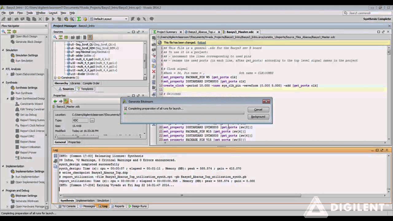 Getting started with Vivado and Basys3