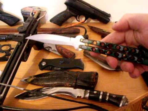 KNUCKLE DUSTERS, KNIFES, CATAPULTS, STICKS AND OTHER WEAPONS