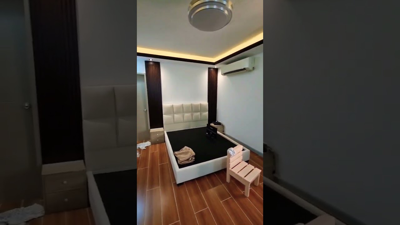 Amazing room with wall plastic clading, Queen size bed 30k