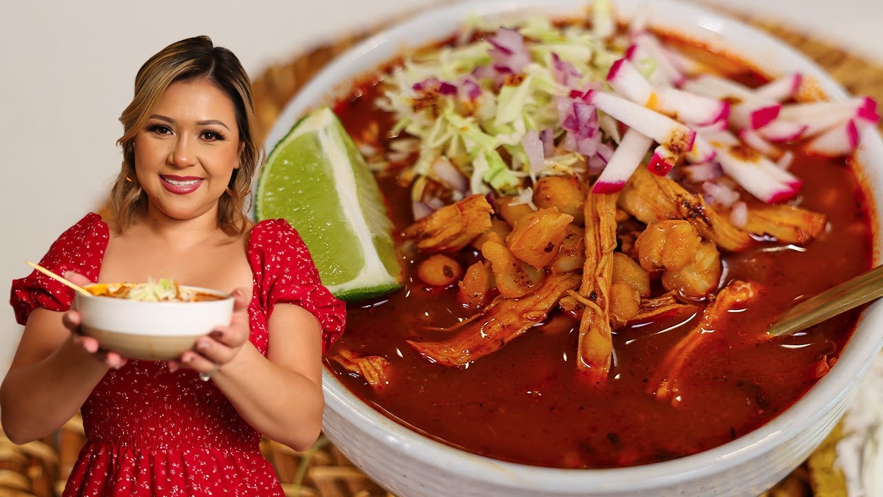 How to Make a Quick, Easy & Flavorful POZOLE ROJO | RED CHICKEN POZOLE