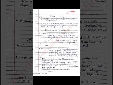Motion chapter notes | Class 9 science notes | S chand physics notes | NCERT | CBSE |
