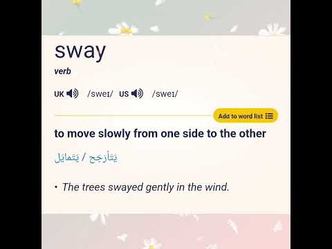 sway/ the definition and example for this word in English/ learning English vocabulary