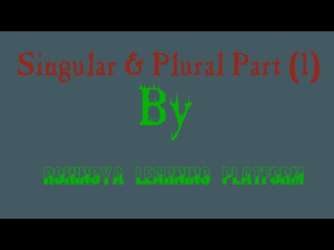 Singular & Plural What is the meaning of Singular and Plural ?