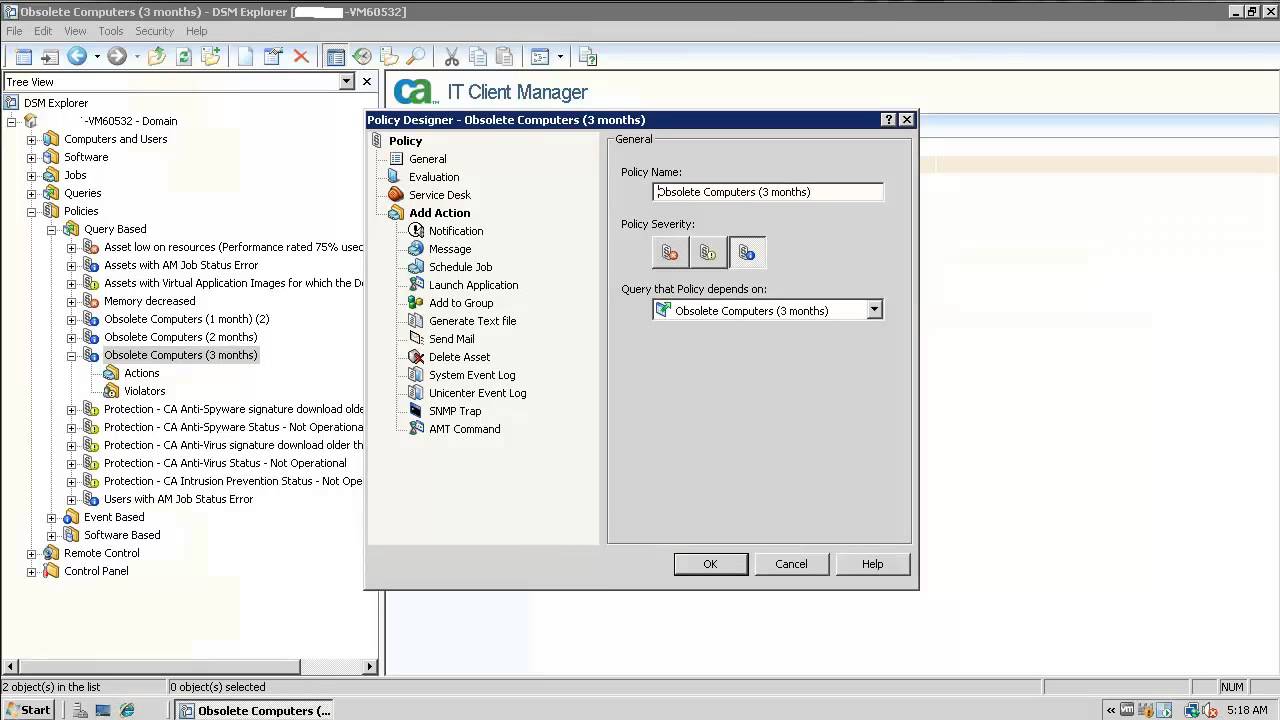 CA IT Client Manager(ITCM) - How to Setup Obsolete Computer Policy