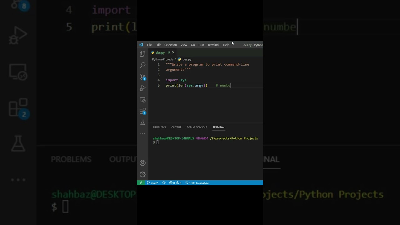 Python Tutorial: Printing Command-Line Arguments