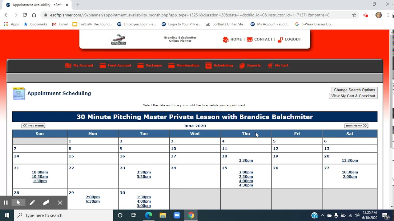 Scheduling Lessons Using eSoft