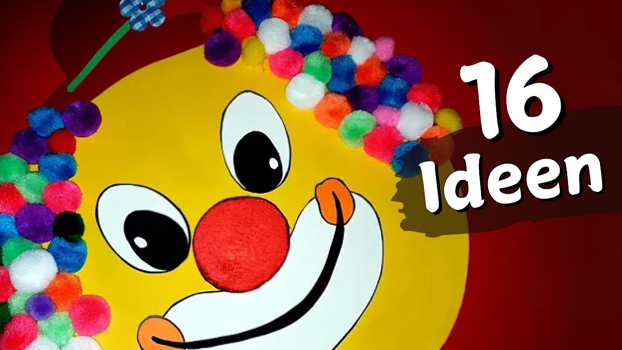 Große Clown Smileys basteln | 16 närrische Ideen | Faschingsbasteln / Faschingsdeko DIY