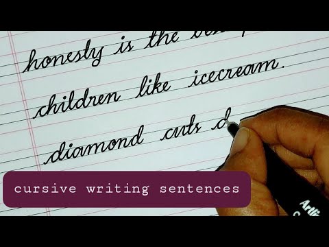 Cursive Writing Sentences Video Lecture - Class 6