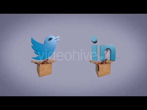 Social Twitter and LinkedIn Icon Animations for Vloggers