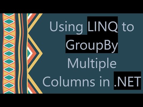 Using LINQ to GroupBy Multiple Columns in .NET
