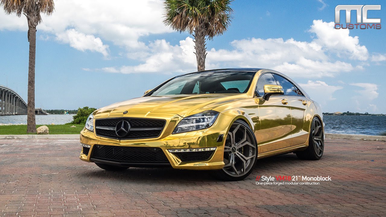 Mercedes CLS 63 AMG Makes Gold Wrap and Vellano Wheels Cool - autoevolution