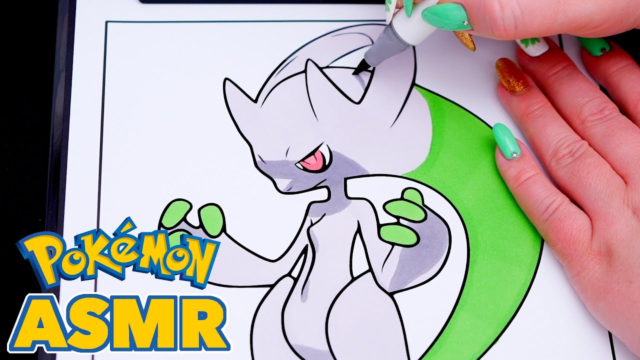 ASMR Coloring Pokémon Mewtwo | ASMR Coloring Sounds for Relaxation (No Talking)
