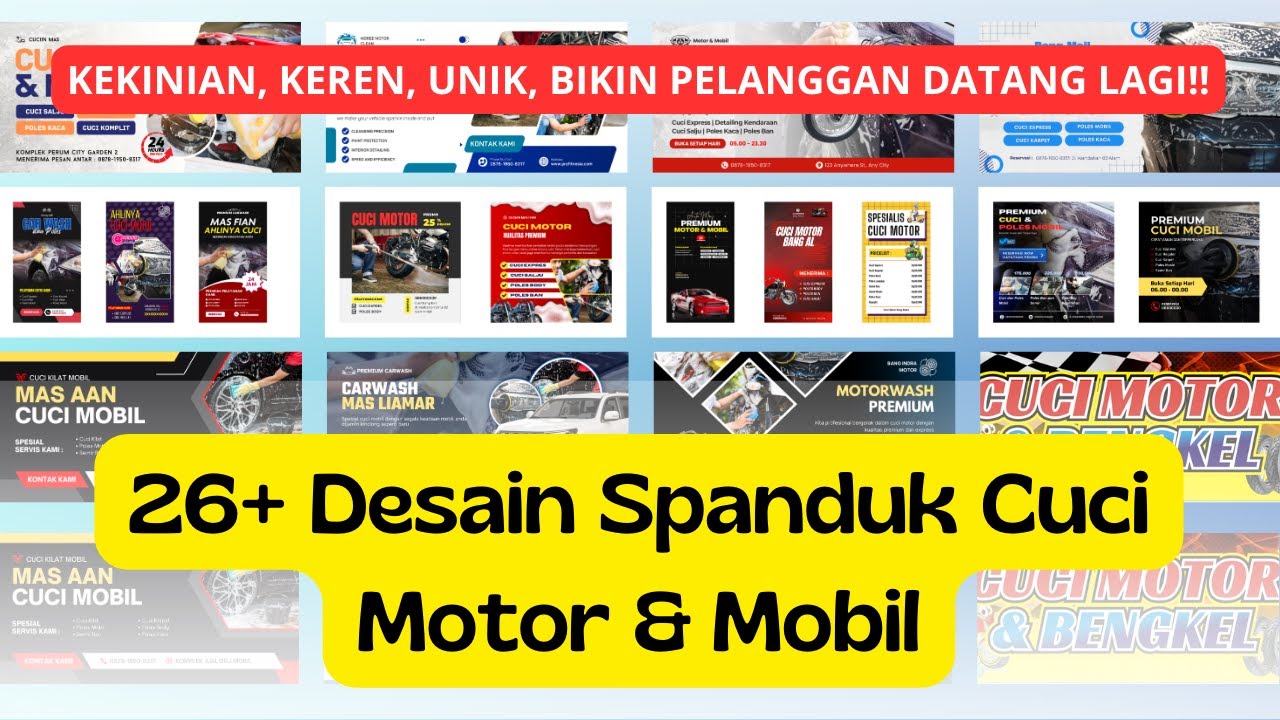 Contoh Spanduk/Banner Cuci Motor & Mobil | Keren, Kekinian, Bagus, Terupdate Tahun Ini!
