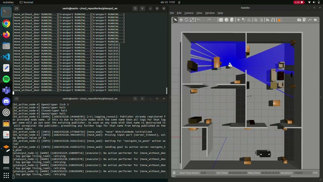 PDDL Example using Plansys2: simple example