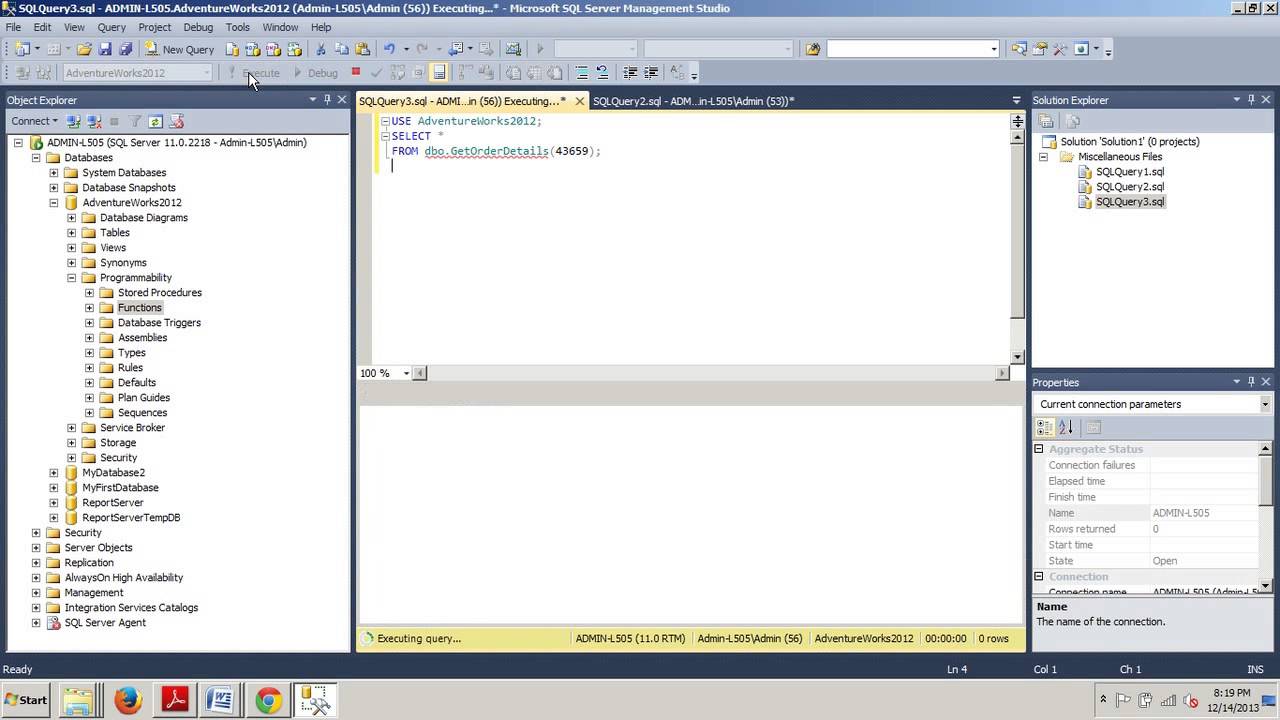 SQL Server tutorial 61:  How to create an inline table-valued function.