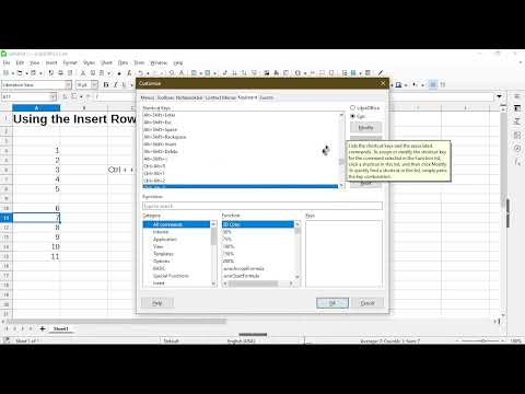 Create an INSERT ROW Keyboard Shortcut | LibreOffice Calc