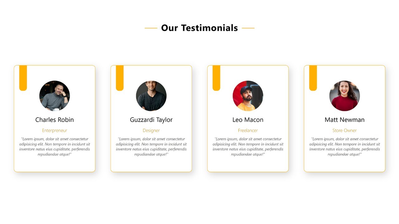 how to create a responsive testimonials section using only HTML & CSS.