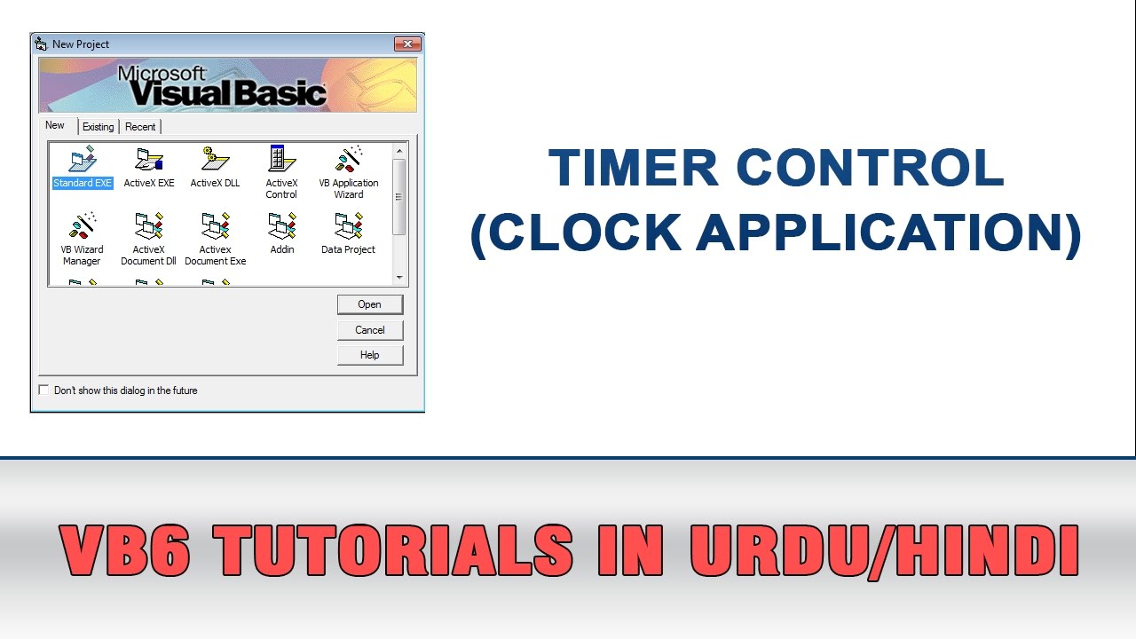 VB6 Tutorial In Urdu - Timer Control (Clock application in Visual Basic 6)