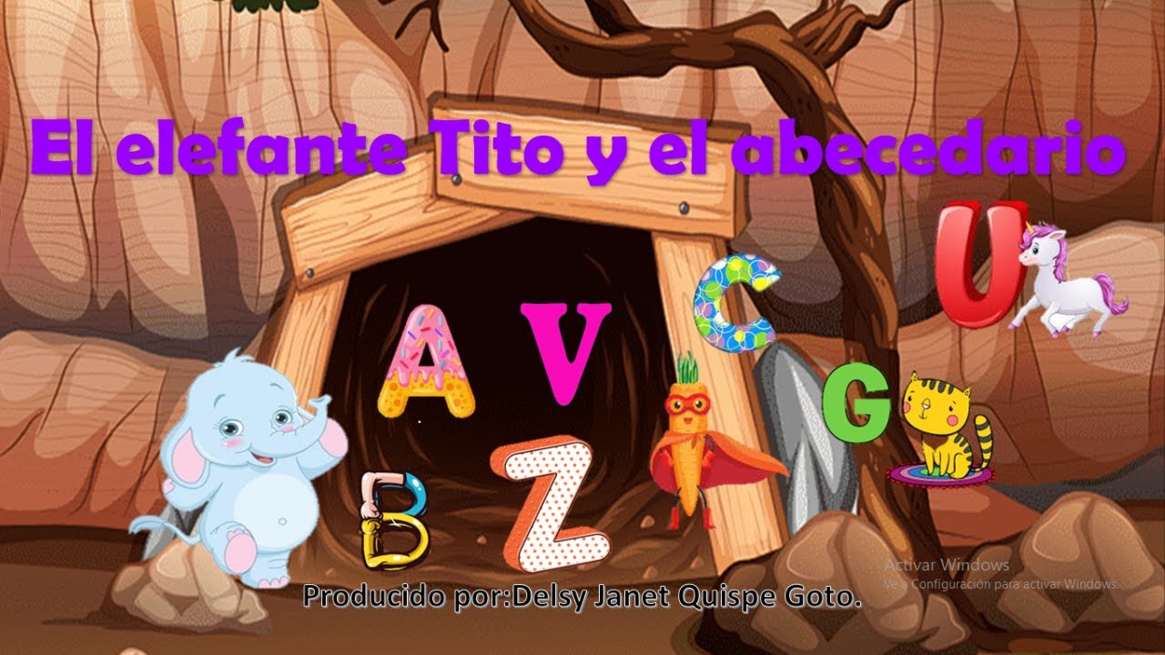 El elefante Tito y el abecedario. Cuento infantil