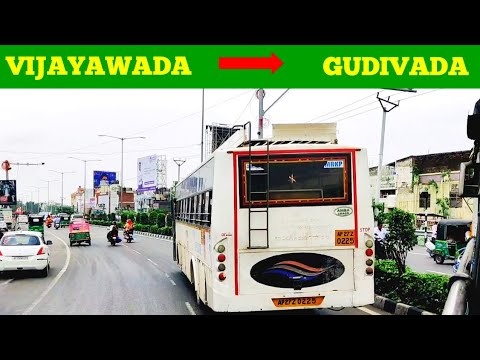 Vijayawada To Gudivada Bus Journey | Agressive & Fastest Driving Skills by Gudivada Depot .