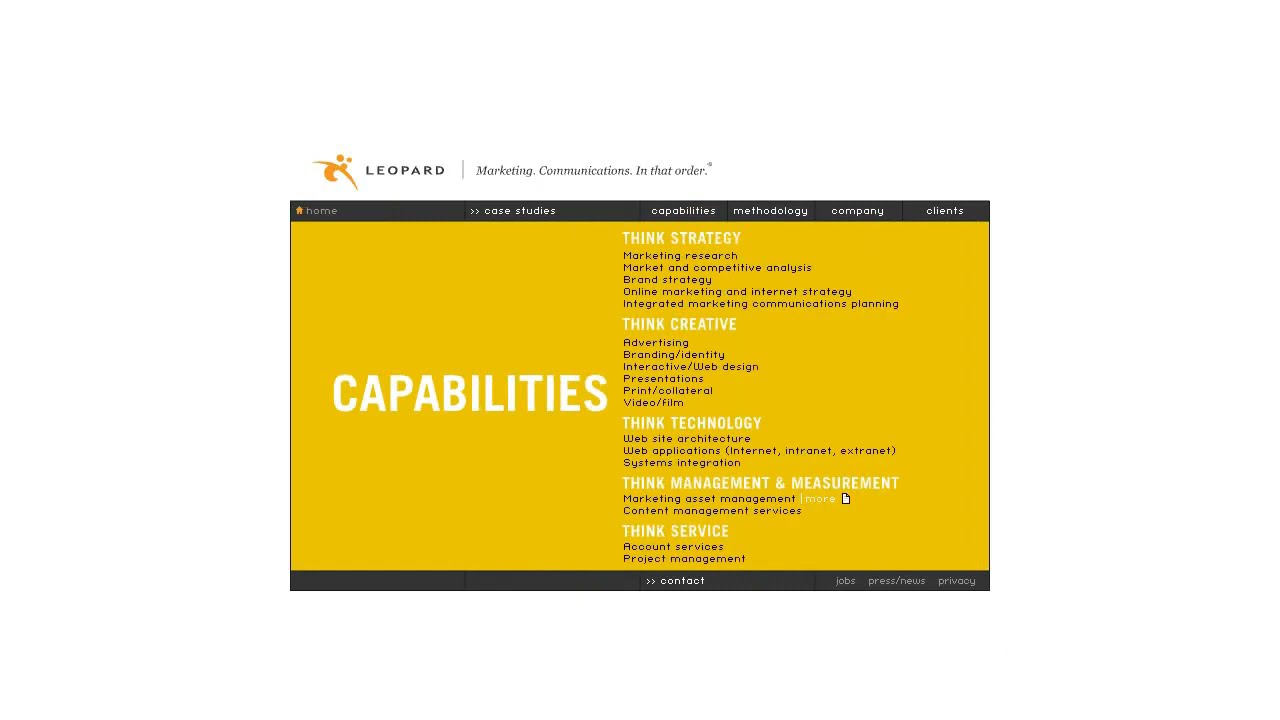 Leopard flash website in 2002