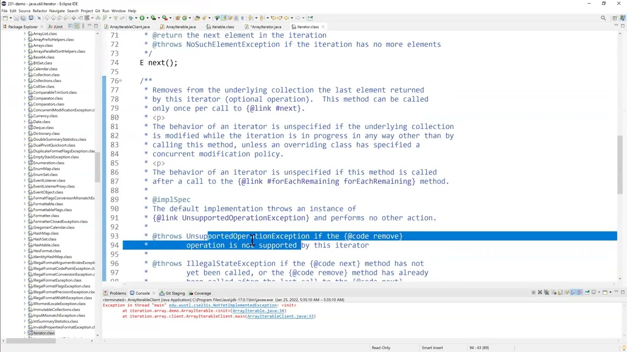 CSE 231s: Implementing Iterable and Iterator for an Array