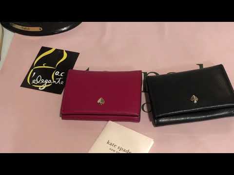 Kate Spade Mila Bifold cardholder Cerise and black