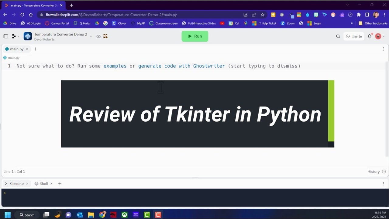 Python Tkinter Temp Converter Project