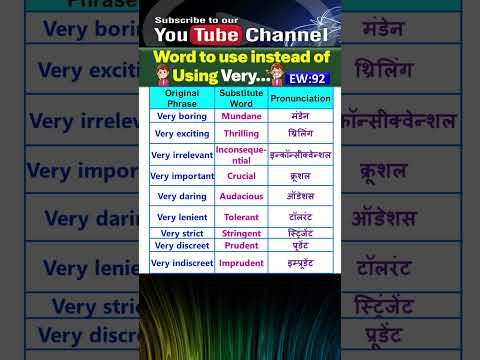 10 Common synonym words | Substitute Word for Very… Phrases (EW92) | अंग्रेजी में बात कैसे करे