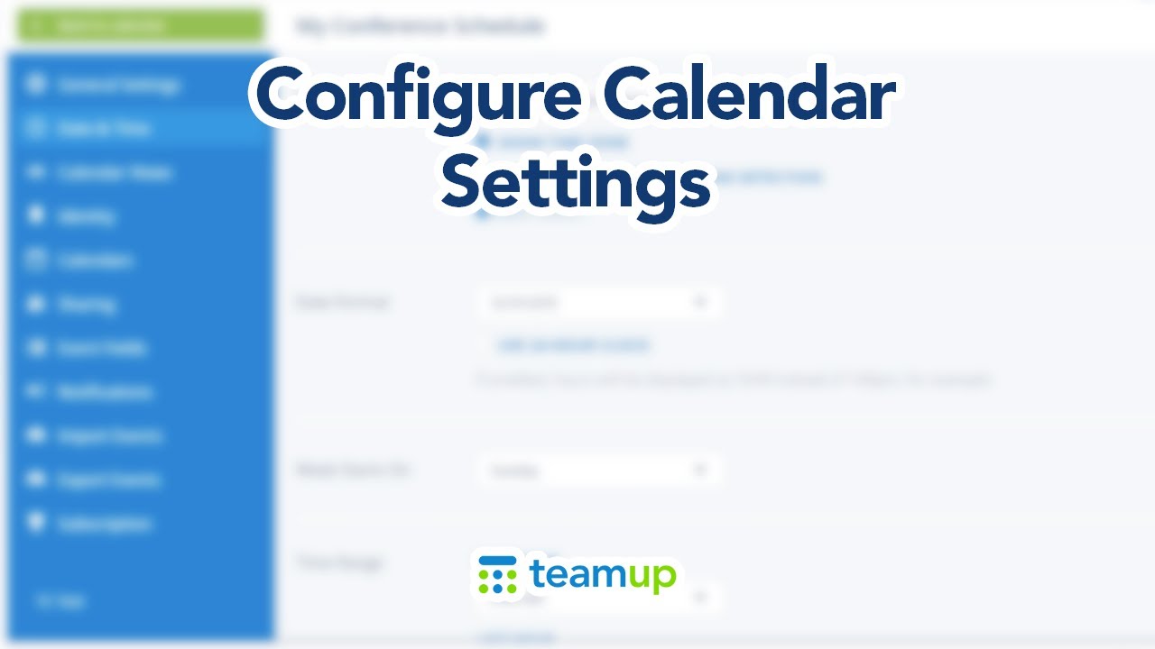 Conference Agenda Builder and Meeting Scheduler Tutorial: Configure Calendar Settings