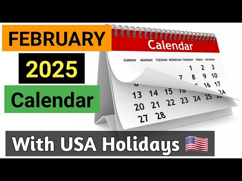 Feb 2025 Calendar US 🇺🇸 | February 2025 | 2025 Calendar With Holidays | Valentine Day 2025