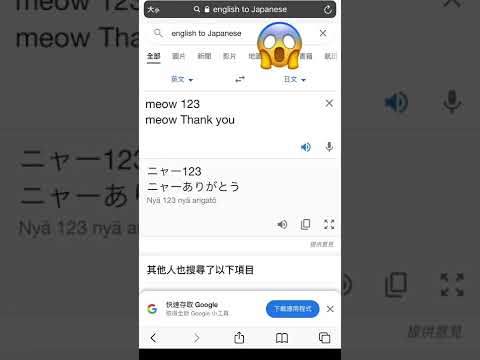 English to Japanese#Google translate #Meow123 Meow Thank you