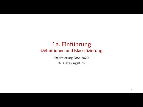 1a. EinfĂĽhrung: Definitionen und Klassifizierung