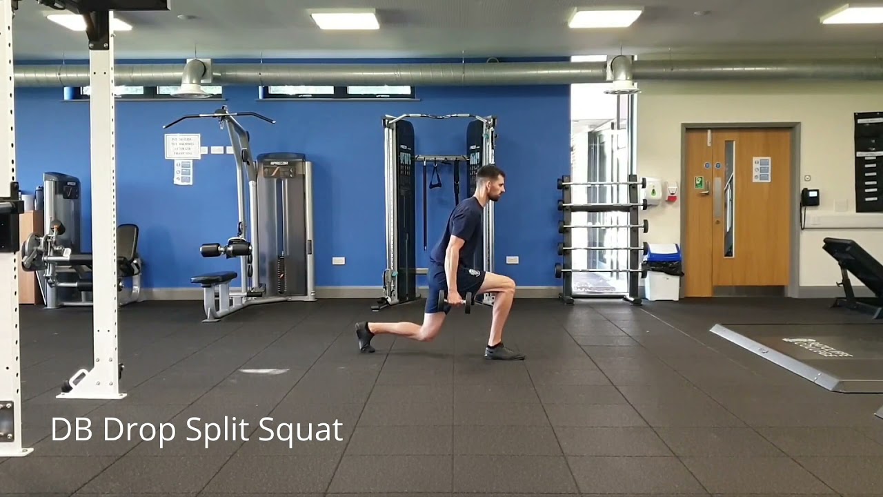 DB Drop Split Squat