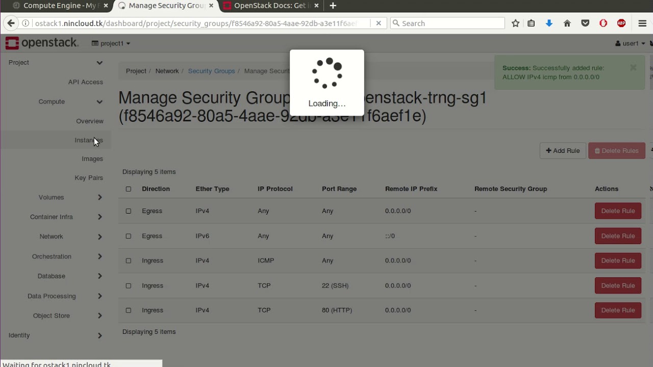 openstack trng 07 create keypair secgroup launch instance