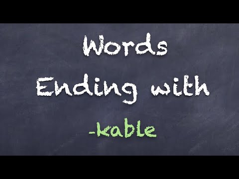 Words Ending with -kable