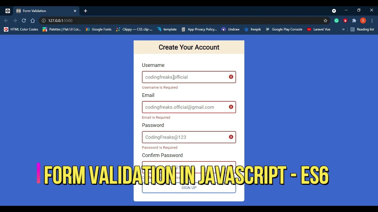 Advance Form Validation Using ES6