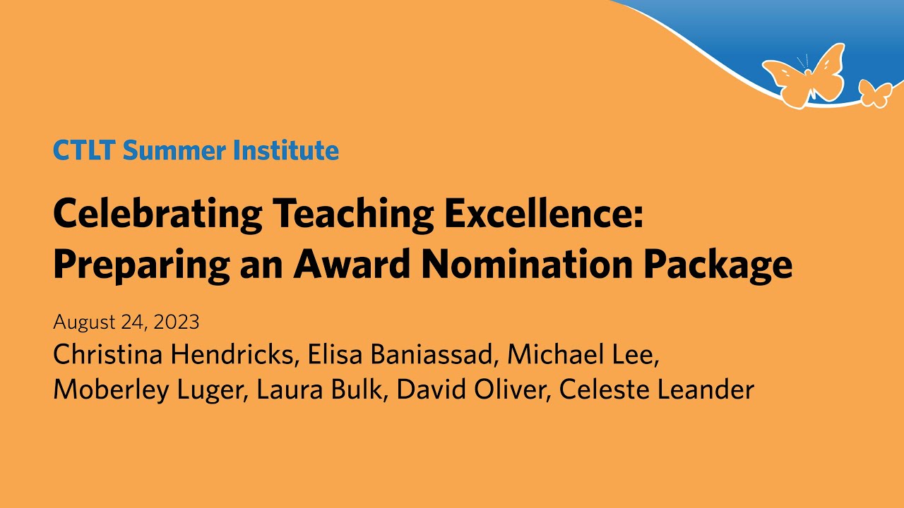 Celebrating Teaching Excellence: Preparing an Award Nomination Package