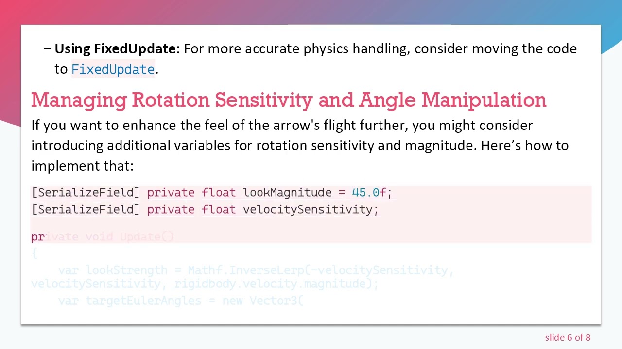 How to Relate Velocity to Rotation in Unity for Physics-based Arrows