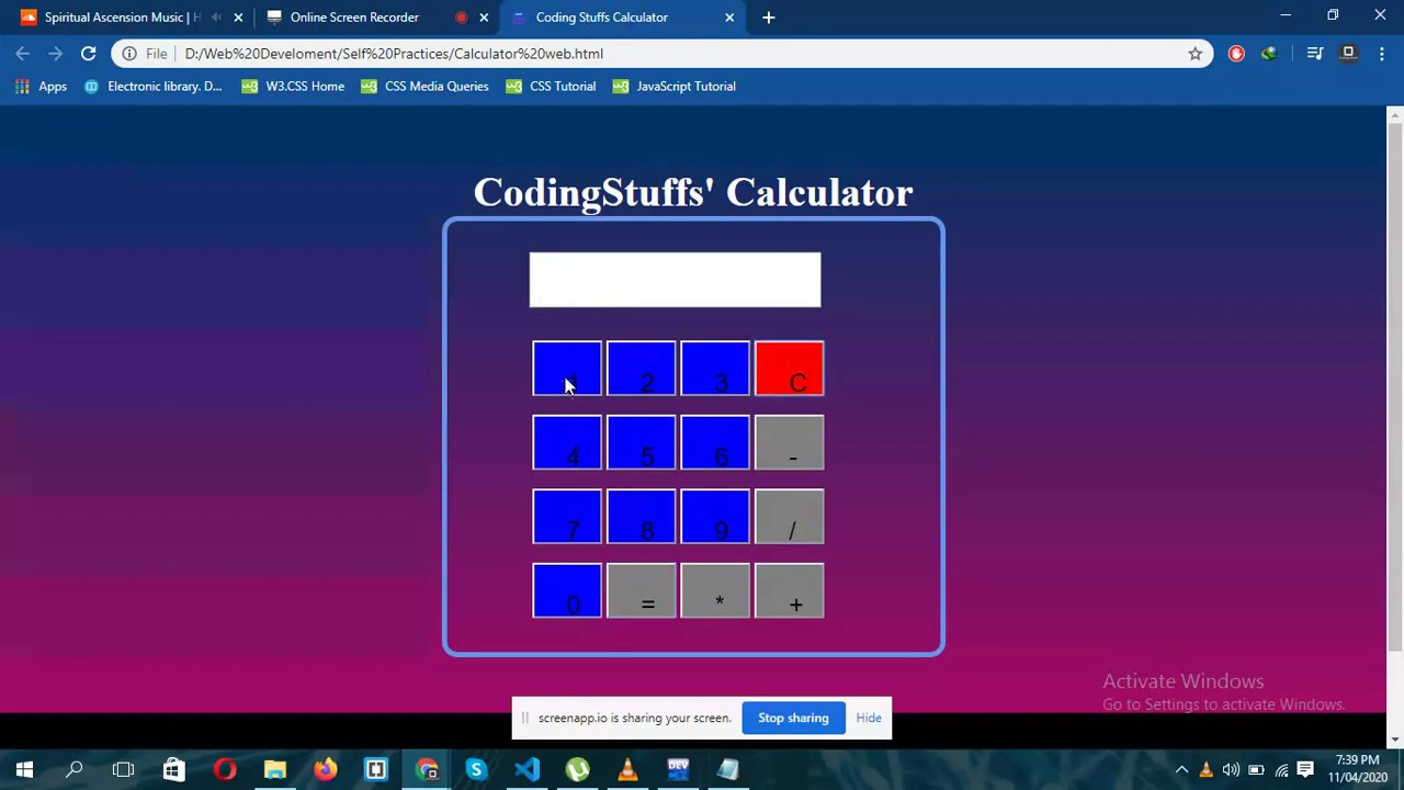 HTML+CSS+JAVASCRIPT Calculator [ Free Source Code]