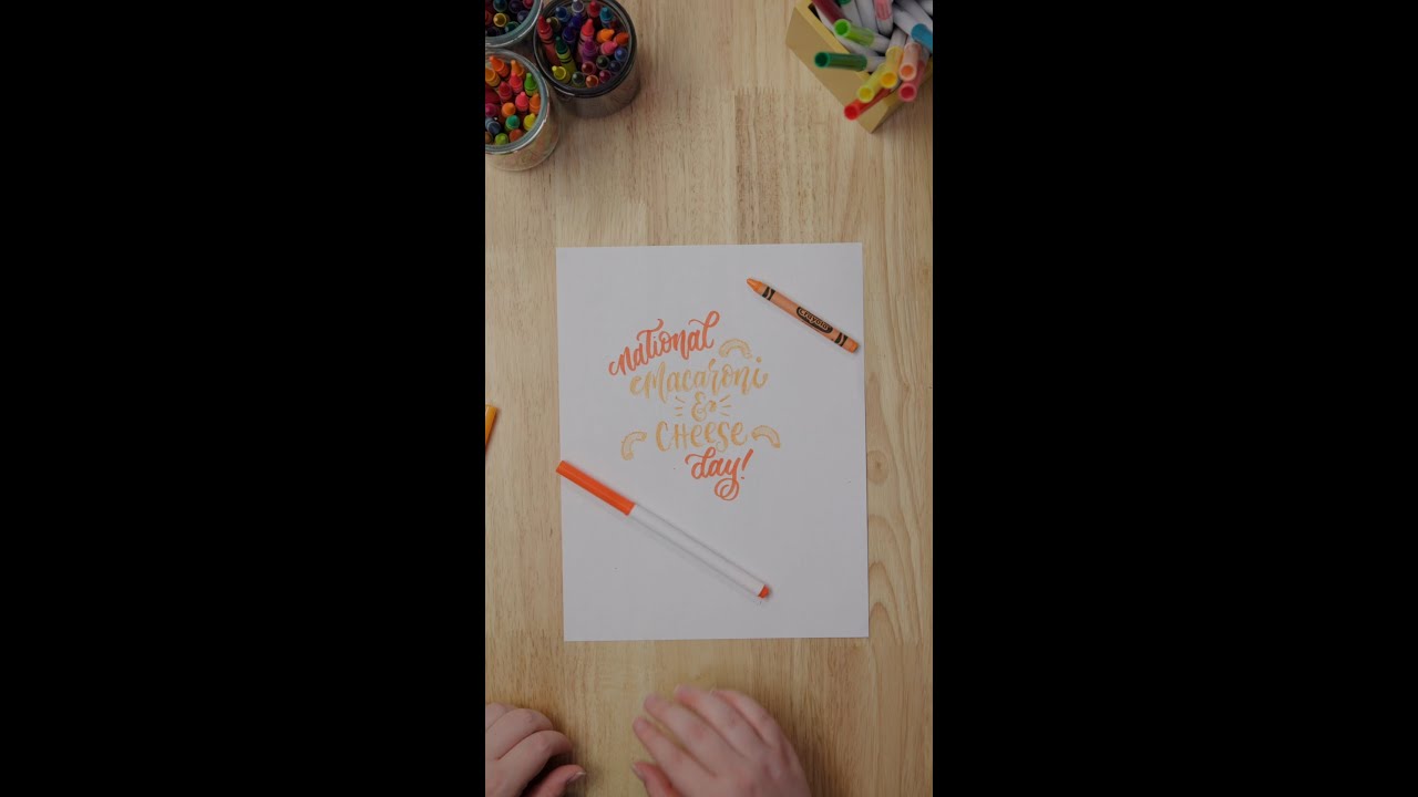 National Mac & Cheese Day #handlettering #markers #crayons #lettering #crayola #shorts #macandcheese
