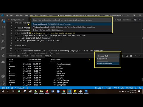 Visual Studio Code Tips - Switch between Command Prompt vs Powershell in Visual Studio Code Terminal