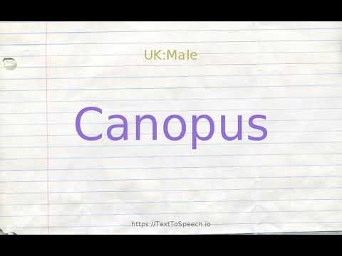 How to pronounce canopus